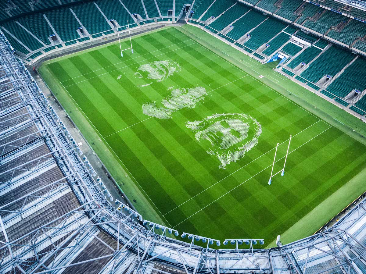 Giant pitch portrait of Premiership Rugby stars unveiled at Twickenham ...